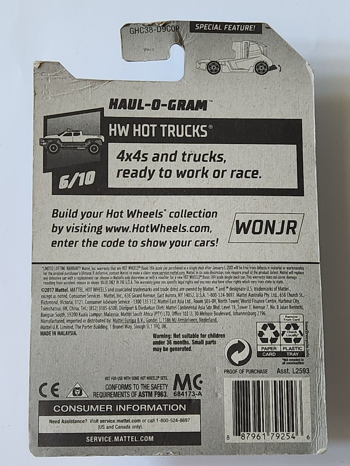 2017 HOT WHEELS " HAUL-O-GRAM " #238/250 | eBay