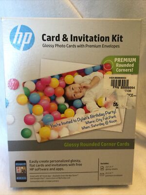 NEW HP Card Invitation Kit 25 sheets of 5x7 HP Advanced Photo Paper ...