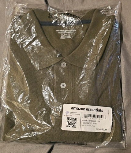 Men's olive green, XL, Amazon Essentials, short sleeved, colored, polo ...