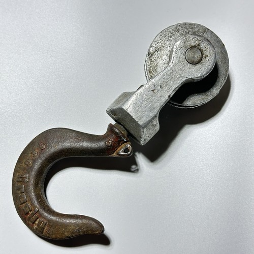 Vintage Crosby Swivel Hook Wire Rope Pulley Block 1 Ton Snatch Sheave ...