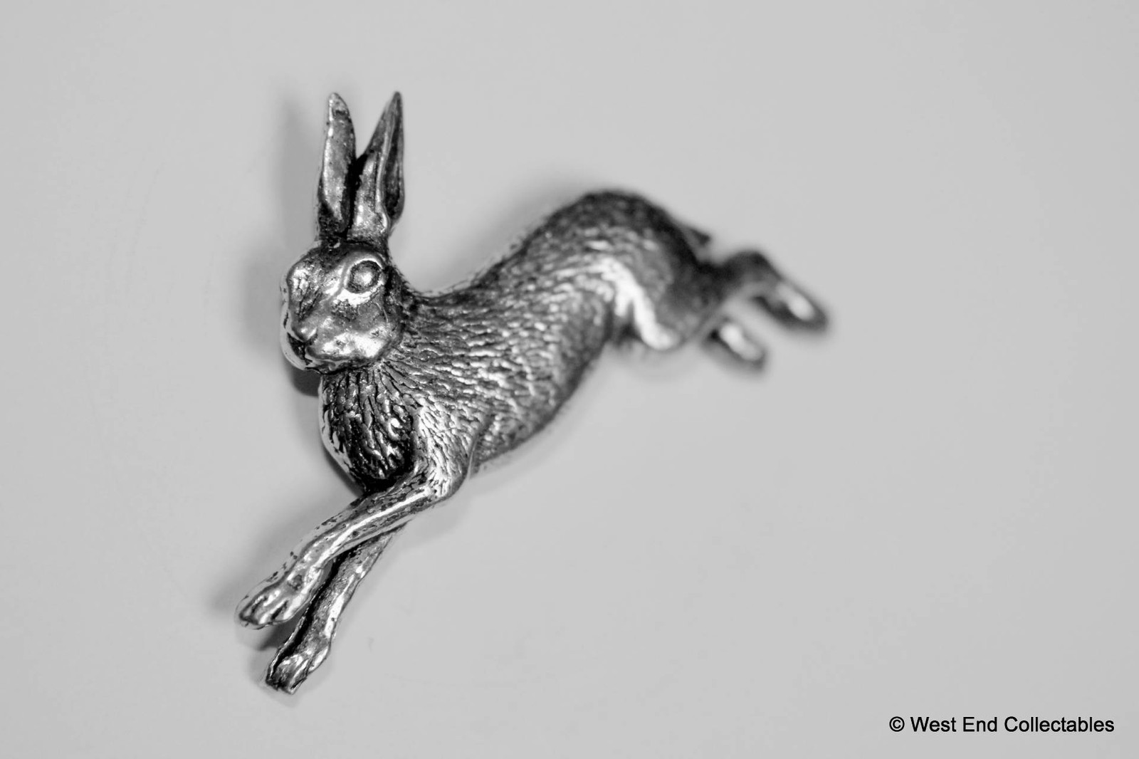 Leaping Hare Pewter Pin Brooch - British Handmade - Jackrabbit Mad ...