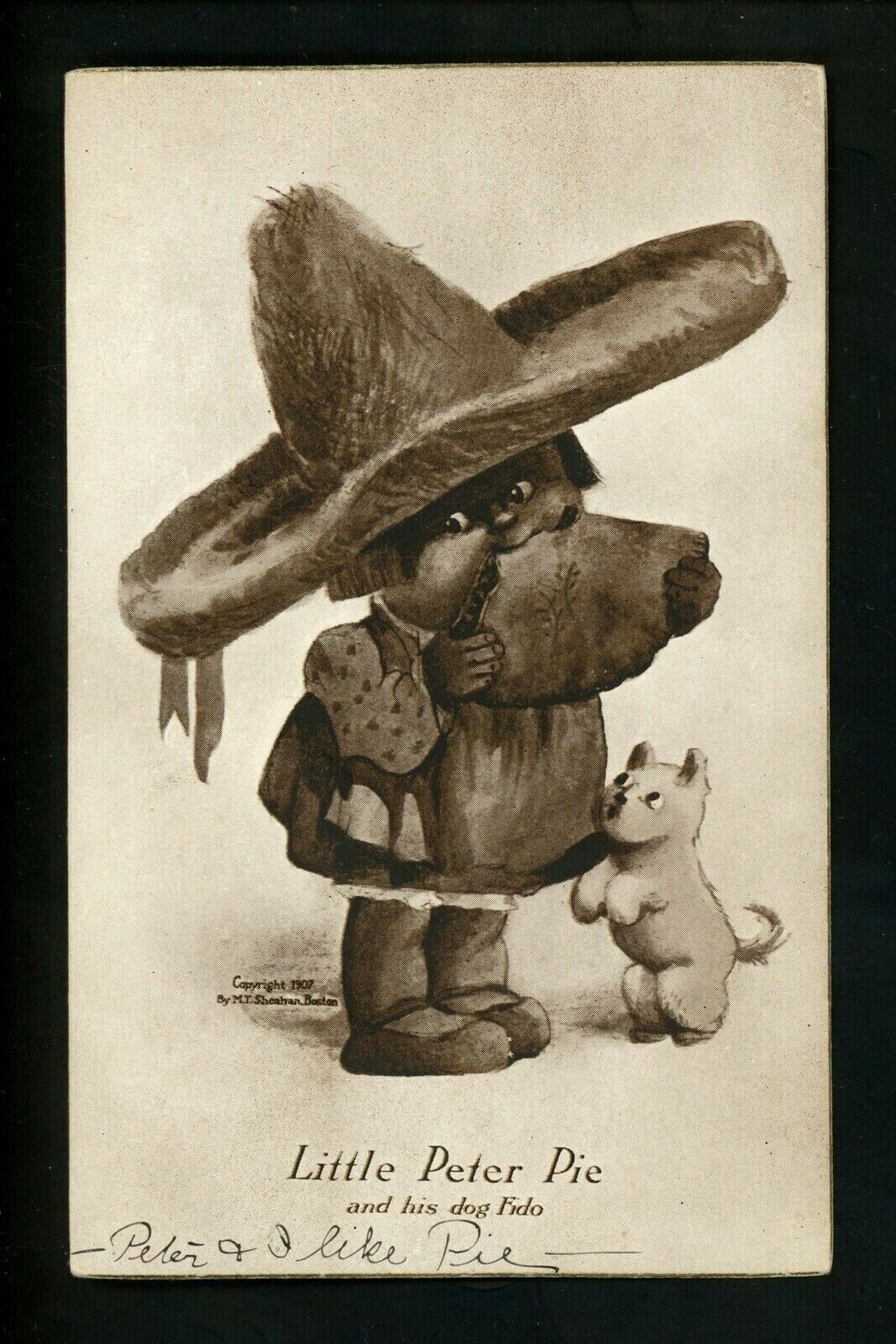 Children Vintage postcard Little Peter Pie & Dog Fido 1907 Sheahan | eBay