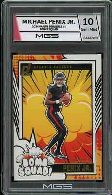 2024 PANINI DONRUSS BOMB SQUAD #1 Michael Penix Jr. RC GEM MINT MGS ...