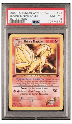 2000 Pokémon Blaine's Ninetales Gym Challenge 1st Edition PSA 8 | eBay