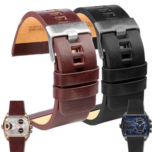 24 26 28 30 32mm Genuine Leather Strap Watch Band Strap For Diesel DZ ...