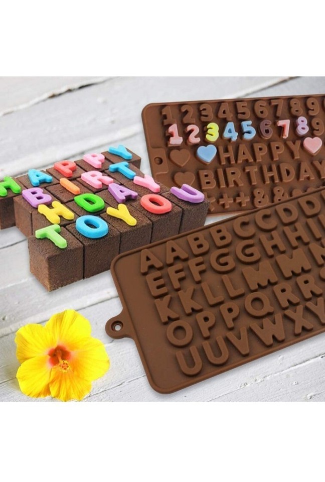 Silicone 2pk. Ice-cream, Popsicle, Alphabet & number chocolate decor ...