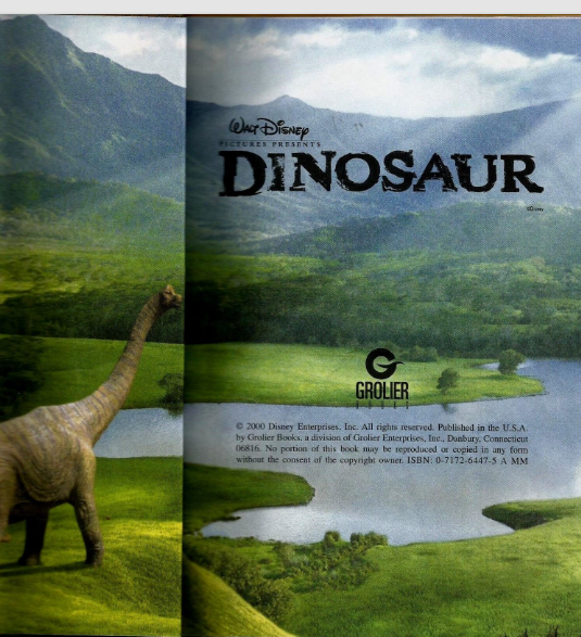 DINOSAUR ... Disney's wonderful world of Reading, Hard Cover Book ...