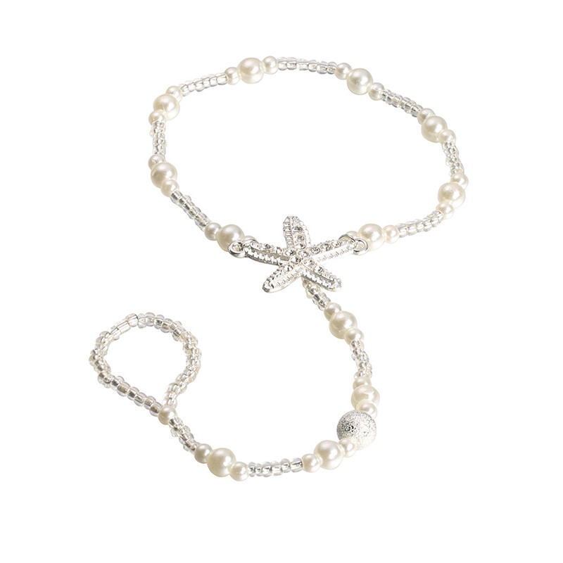 Pearl Barefoot Sandal Anklet Foot Chain Toe Ring Beach Bracelet Women ...