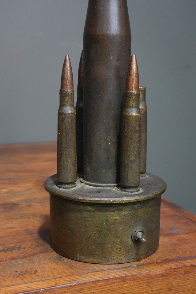 Vintage Trench Art brass desk Lamp artillery shell military WWII ...