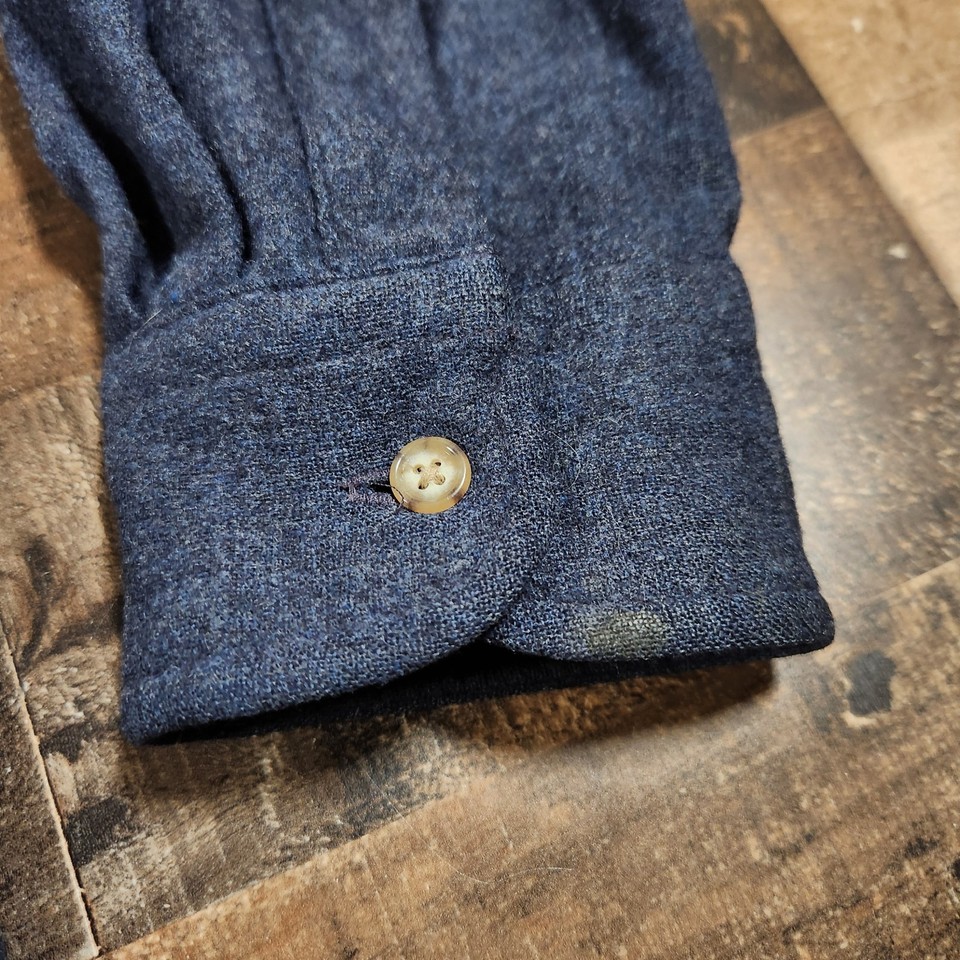 Vintage Pendleton Flannel Shirt Mens Medium Blue Wool Elbow Patches ...