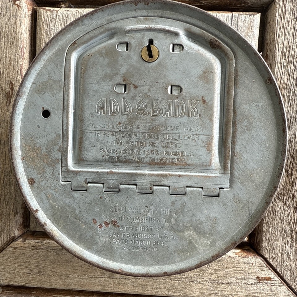 Vintage Steel Product Corp Of California Metal Coin Bank Add O Bank ...