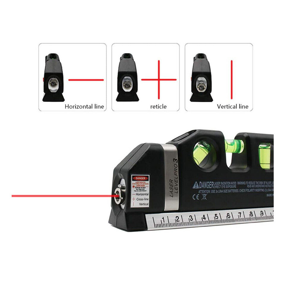 Tape Measure DIY Spirit Level With Laser Horizontal Cross Rule ...