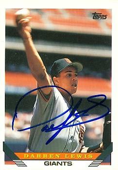 Darren Lewis autographed Baseball Card (San Francisco Giants) 1993 ...