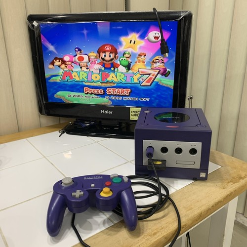 Nintendo GameCube Console Purple Controller & Mario Party 7 Disc | eBay