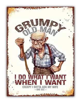 Funny " Grumpy Old Man " Metal Garage Sign Workshop Shed Man Cave | eBay UK