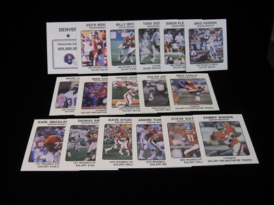 1989 Denver Broncos Team Set Franchise Game Cards 17ct | eBay
