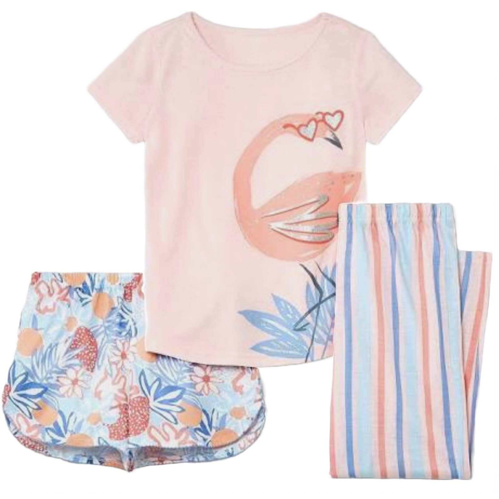 Carters Girls 3-Piece Cotton Pajama Set Flamingo/pink Size 7 for sale online | eBay