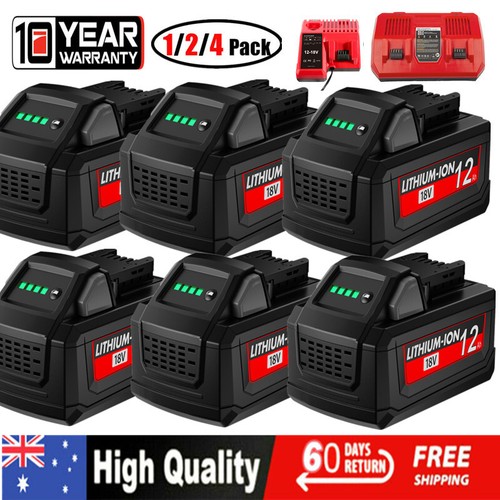 18V 12Ah For Milwaukee FOR M18 Lithium 9.0Ah 6/8Ah Battery 48-11-1860 ...