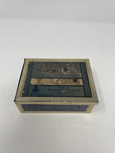 Vintage Rumford Chemical Co. Seidlitz Powders Medicine Laxative Tin Box ...