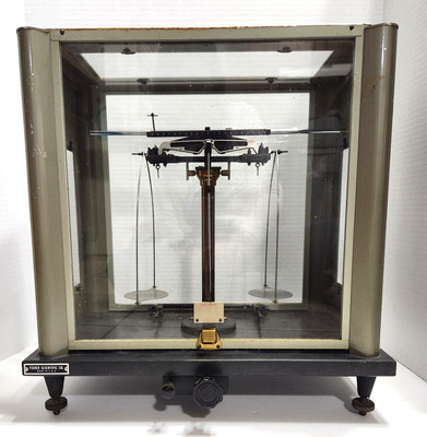 VINTAGE BALANCE SCALE GLASS- FISHER SCIENTIFIC COMPANY ELMER AND AMEND ...