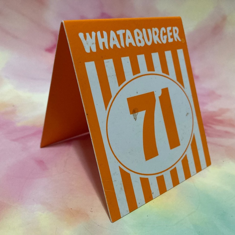 Whataburger Table Tent #'s You Pick The Number No Limit $5 Flat Rate ...