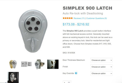 Locks - Simplex Lock