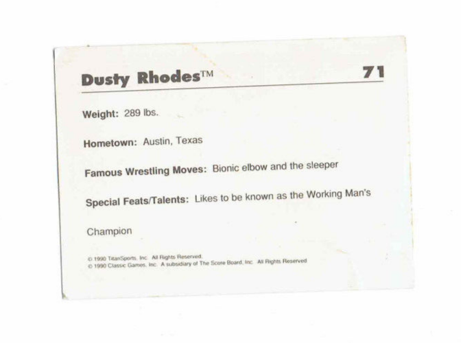 Dusty Rhodes #71 WF Titan Sports Classic 1990 #Trading Card | eBay