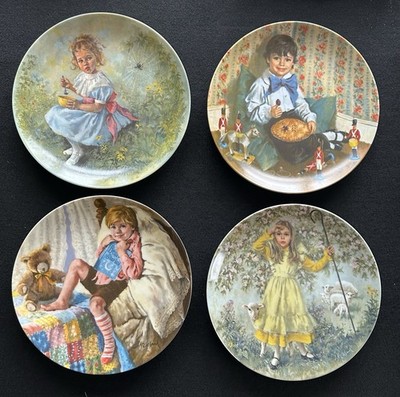 Reco Sammelteller „Mother Goose“ 1981+82+83+84 Porzellan mit Zertifikat ...