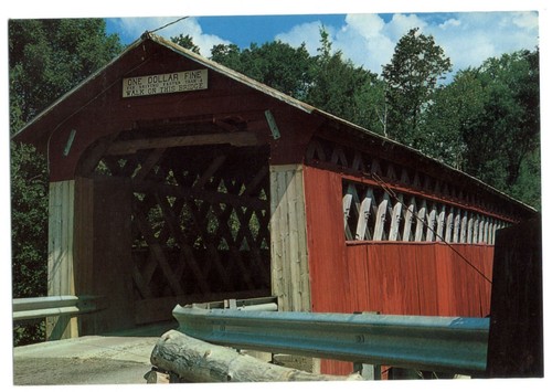Chiselville Covered Bridge Arlington Vermont Roaring Brook ~ postcard ...