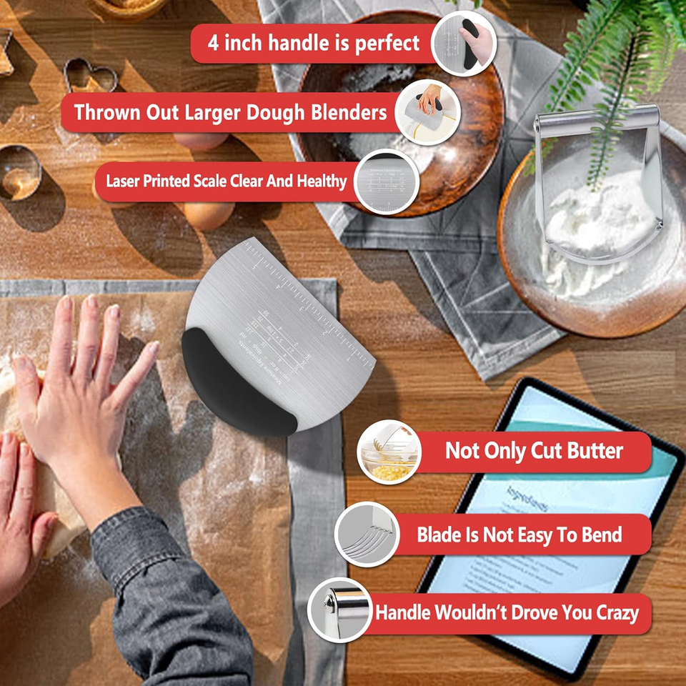 Pastry Cutter Dough Scraper Dough Cutter Scraper Tool Kitchen Pastry ...