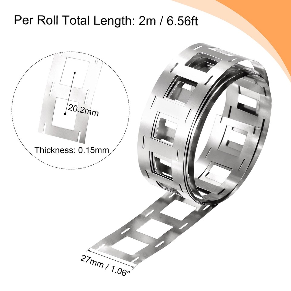 1 Roll 2m Nickel-Plated Steel Strip Steel Tape for Li Battery Welding ...