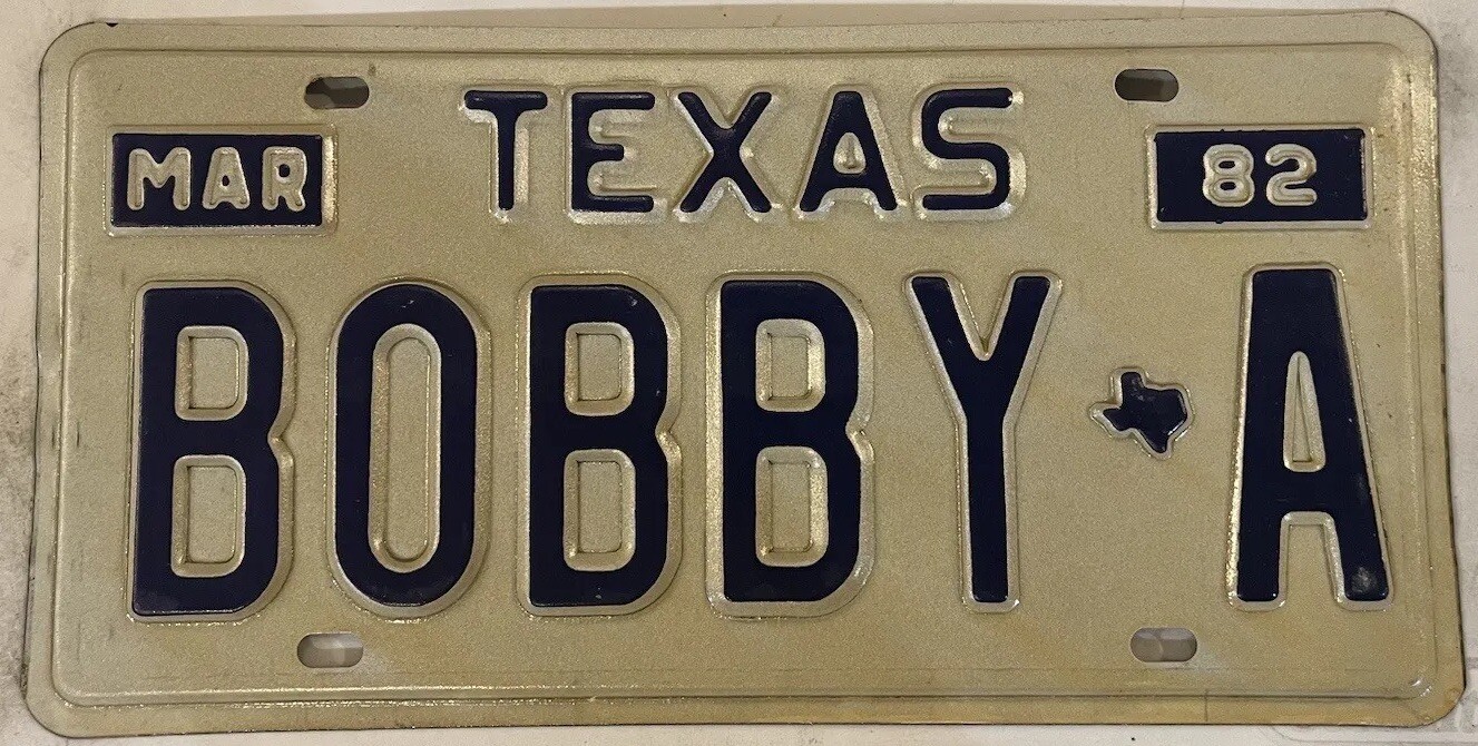 Vanity BOBBY BOBBIE ROBERT A license plate Rob Robby Robbie Bob Bobbey ...