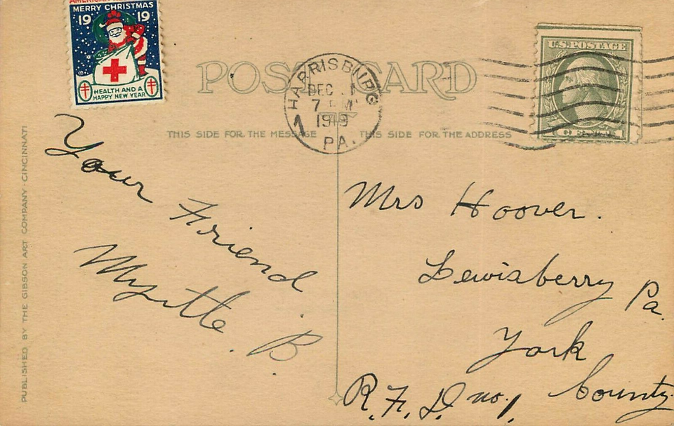 Postcard Christmas Church Window 1919 Harrisburg Cancel Stamp | eBay