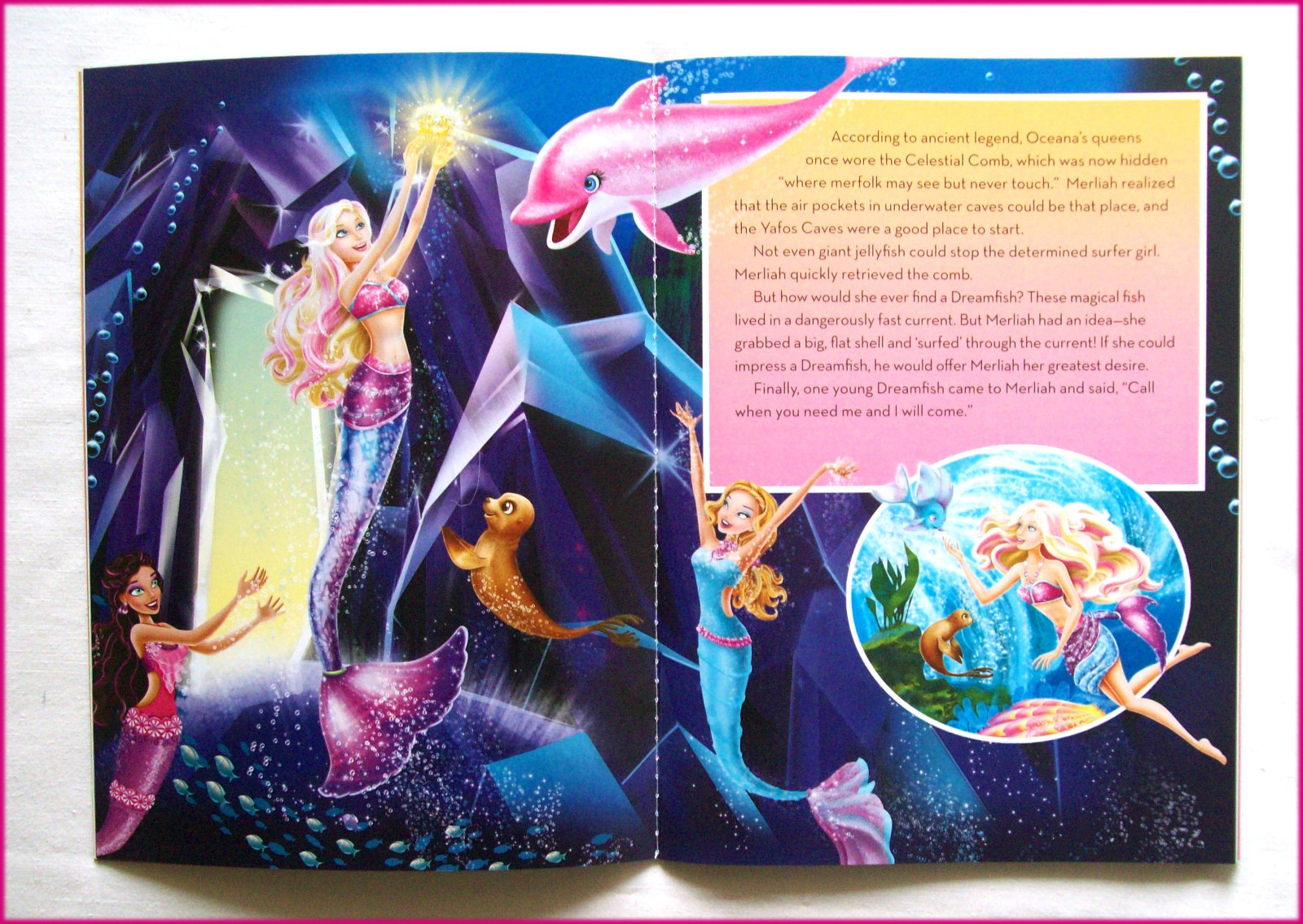 BARBIE - A Mermaid Tale - RE-USABLE STICKER PANORAMA STORY BOOK ...