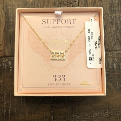 Olivia and Jackson Intuition Support Numbers 333 Necklace | eBay