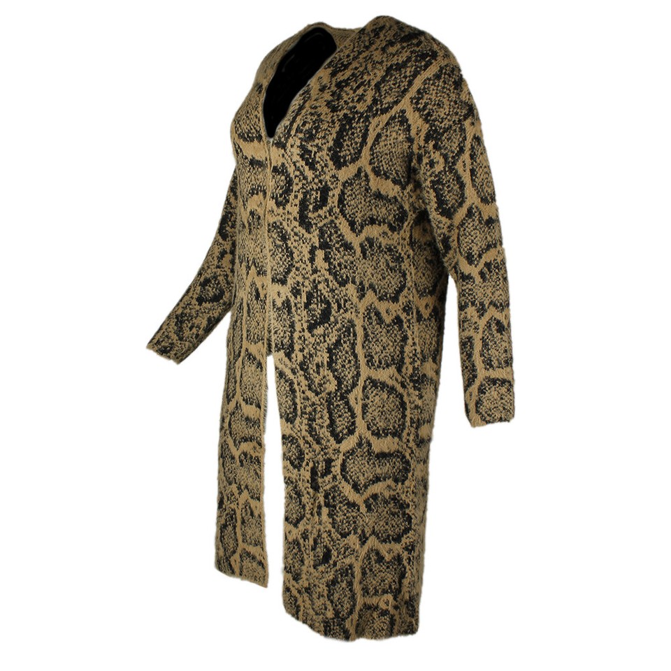 Very Moda Women's Long Sleeve Eyelash Knit Snake Print Cardigan With ...