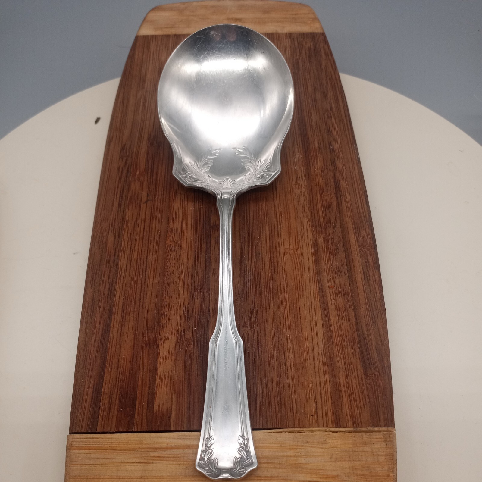 1835 R Wallace Silverplate Laurel Pattern Solid Casserole Spoon 9" | eBay