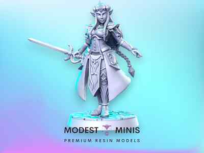 Zalidra Elf Princess | 32mm 28mm DnD Mini | Resin | Dungeons and ...