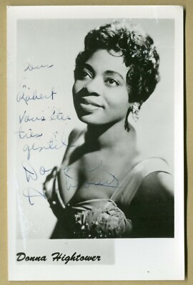 Donna Hightower (1926-2013) - R&B, soul & jazz singer - Rare signed ...