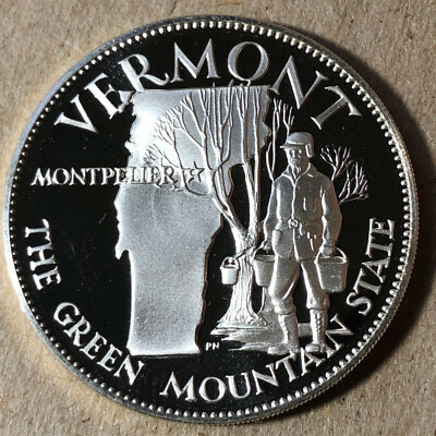 Franklin Mint Vermont The Green Mountain State .45 oz Sterling Silver ...