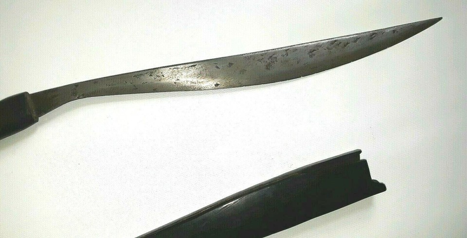 Sword Headhunter Moro Lahot Antique Knife Philippines Carved Wooden ...