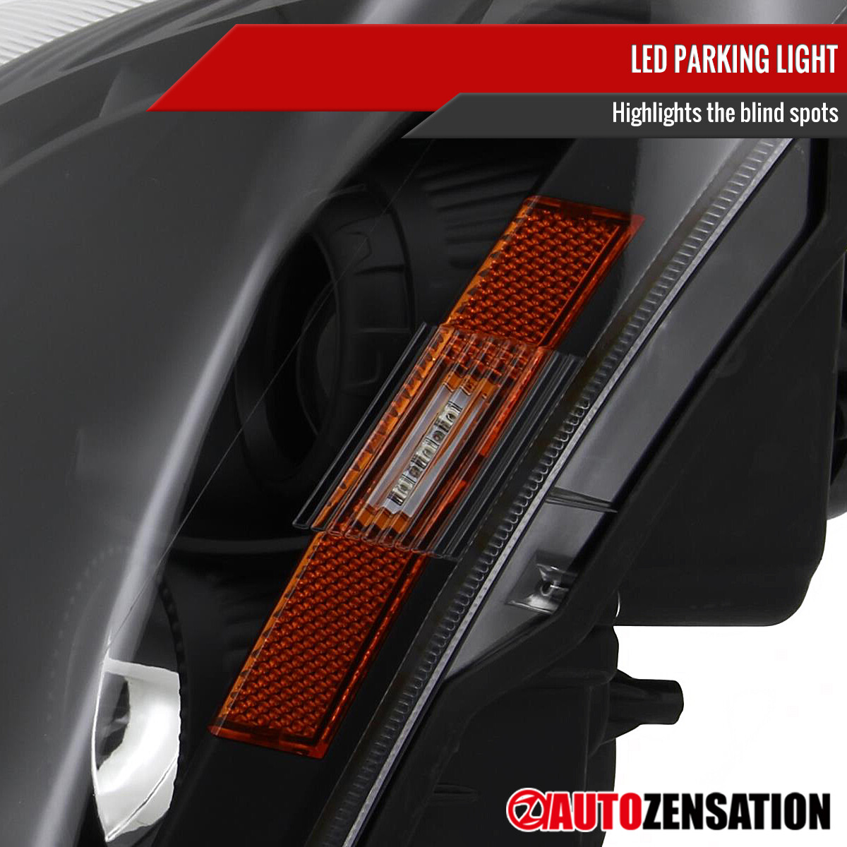 Fit 2008-2014 Cadillac CTS Black Projector Headlights LED Strip Lamps ...