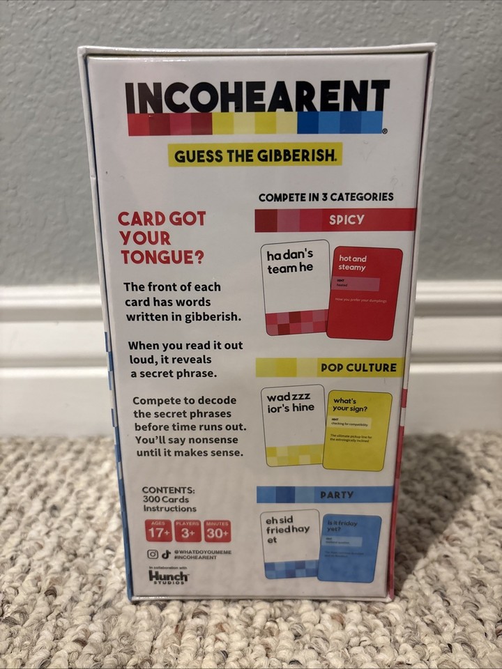 Incohearent Game - The Guess the Gibberish Party Game - Spicer Edition ...