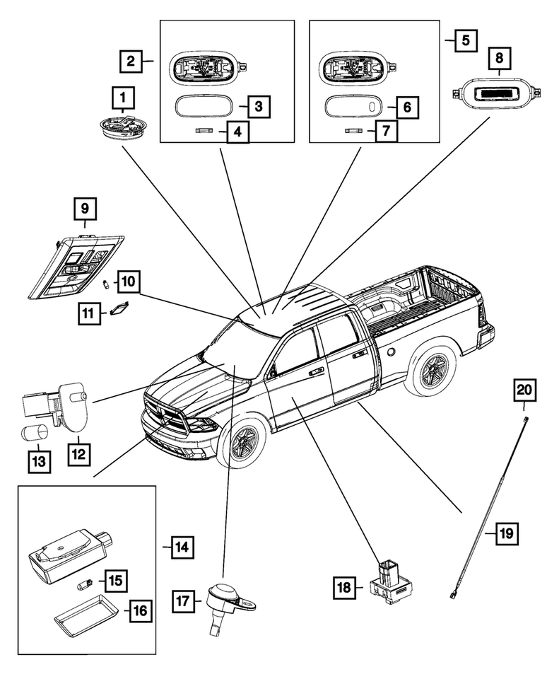 Genuine Mopar Courtesy Lamp Lens Right 68239084AA | eBay