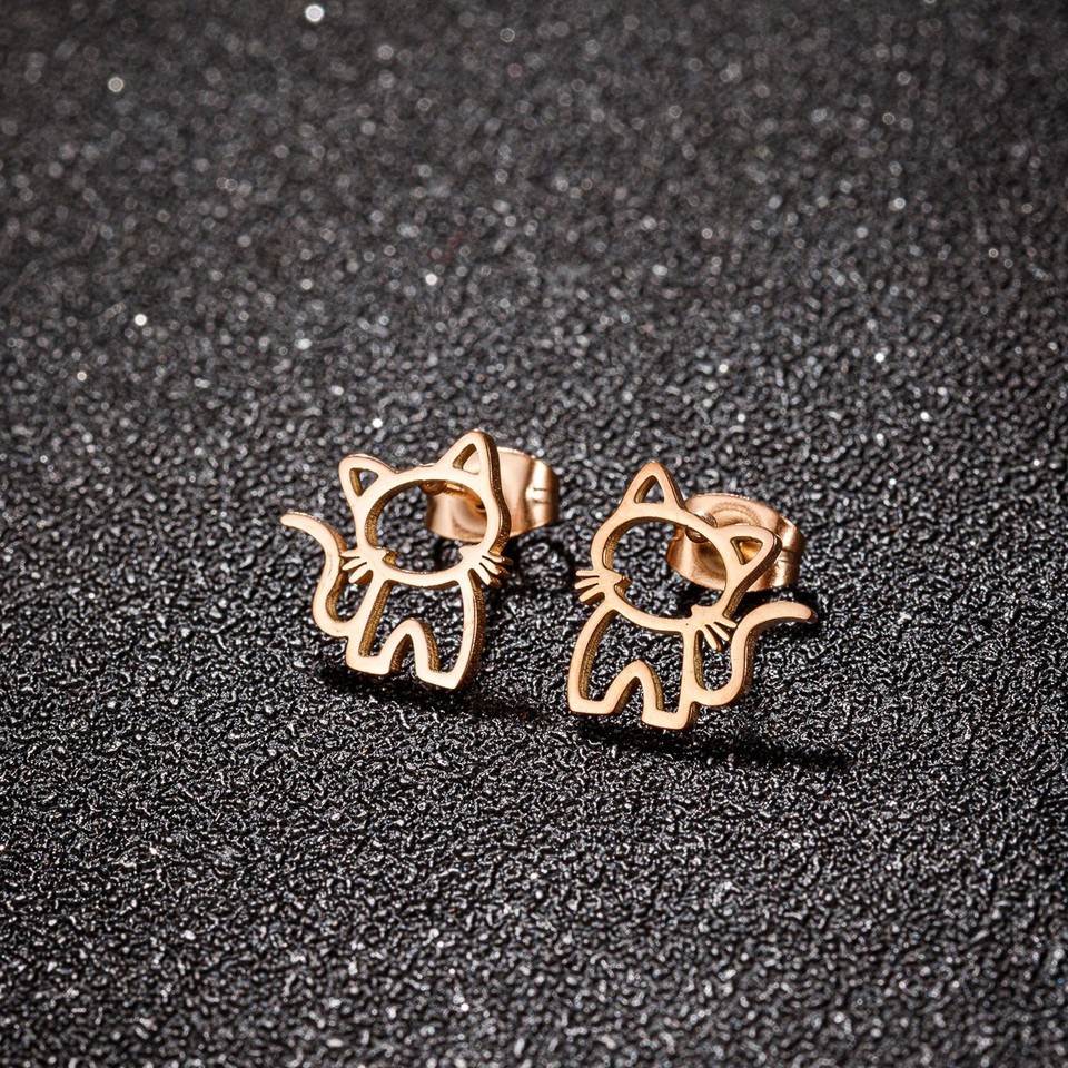 Cartoon Cute Small Animal Cat Earrings for Daily Wear and Special ...