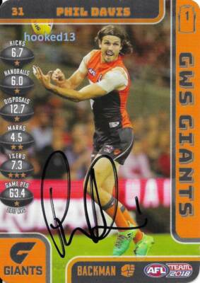 Signed Phil Davis GWS Giants Autograph on 2018 TeamCoach Card | eBay ...