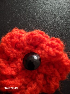 Hand knitted Red Poppy Brooch | eBay UK