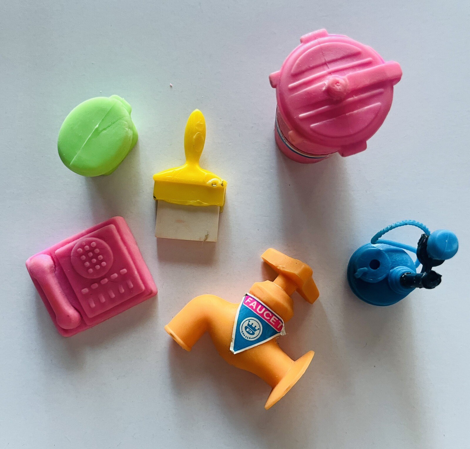 Vintage 80s Rubber Erasers Retro Novelty Collectable Household Set RARE ...