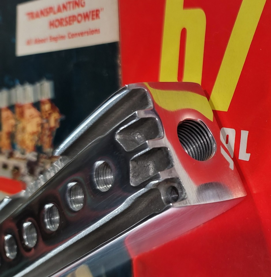 MOON 6 Carb Polished Aluminum FUEL BLOCK Finned Hot Rod Drag Racing ...