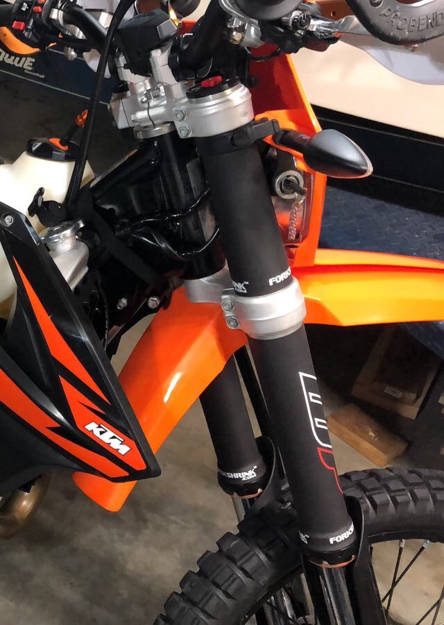 KTM SX SXF EXE EXC 125-500+ ALL MODELS - FULL SET FORK GUARD Forkshrink ...